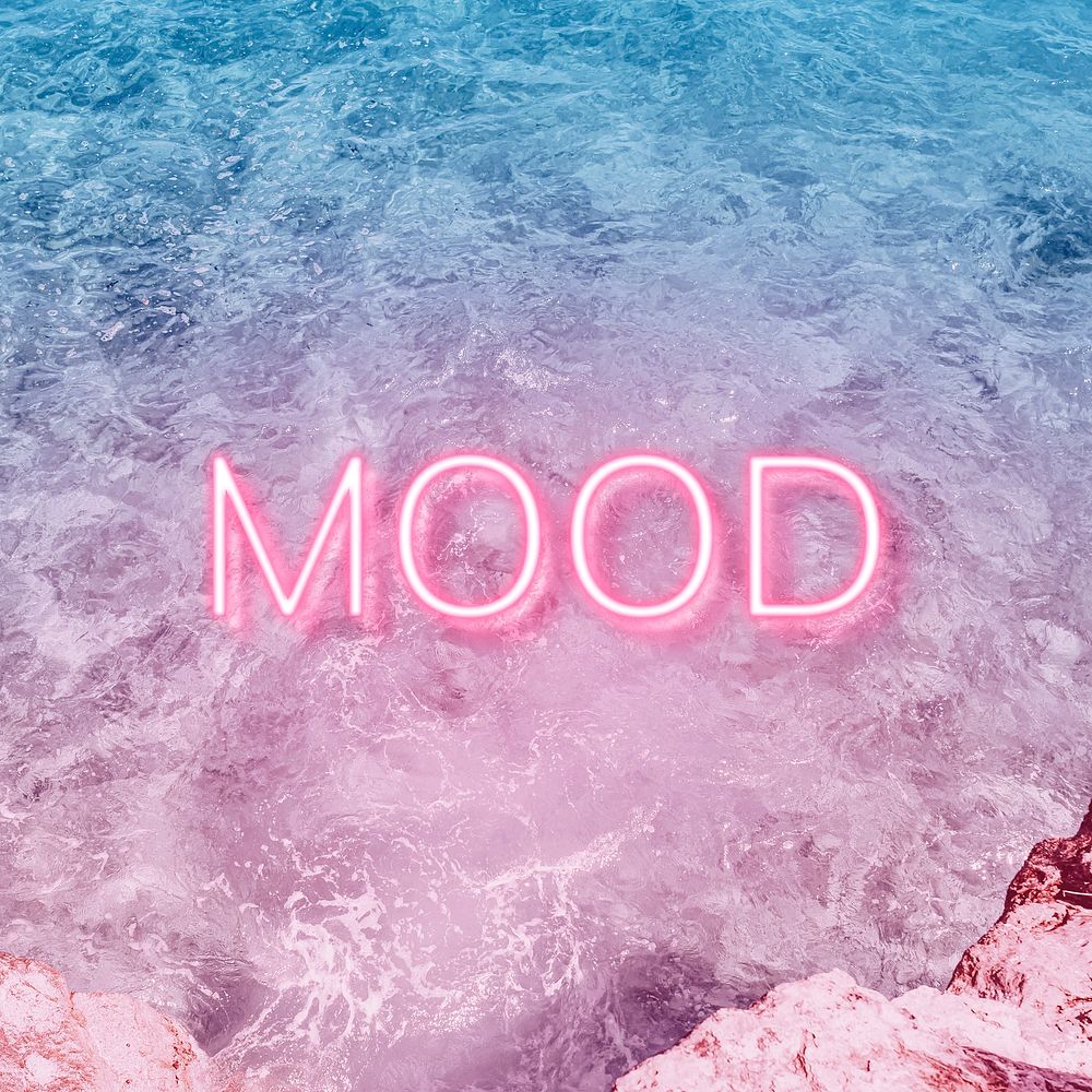 Mood text glowing neon typography | Free Photo - rawpixel