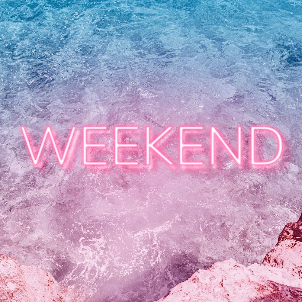 Weekend text glowing neon typography | Free Photo - rawpixel