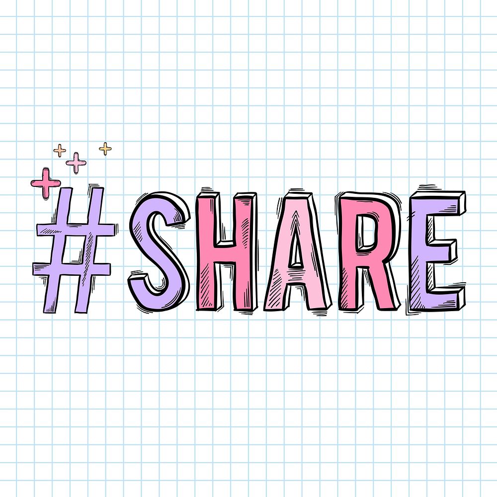 Psd #share funky hand drawn | Premium PSD - rawpixel