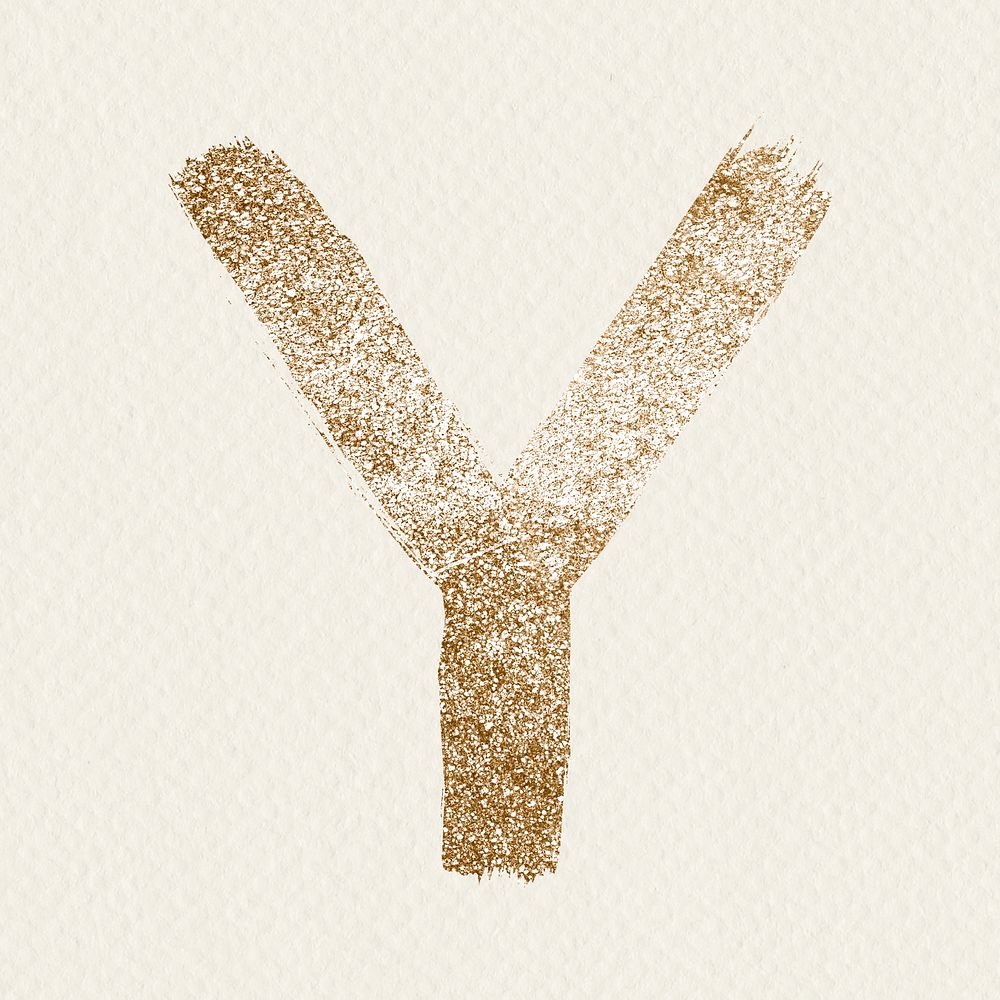 Gold y letter psd glitter | Premium PSD - rawpixel