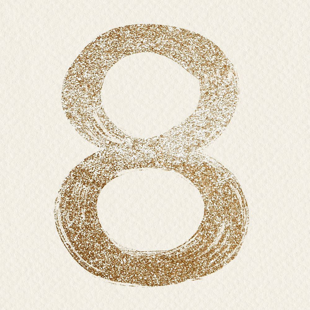 Gold glitter 8 number psd | Free PSD - rawpixel