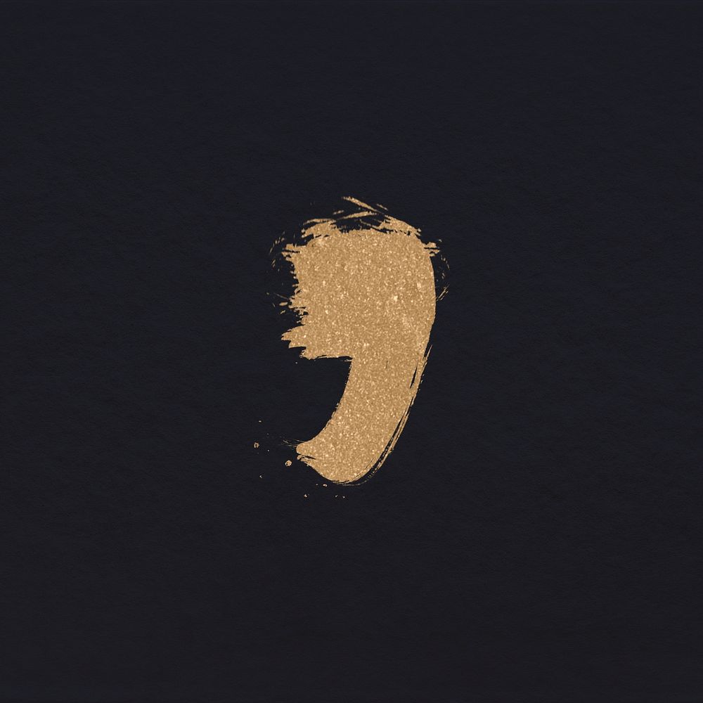 Brushed gold comma psd symbol | Premium PSD - rawpixel