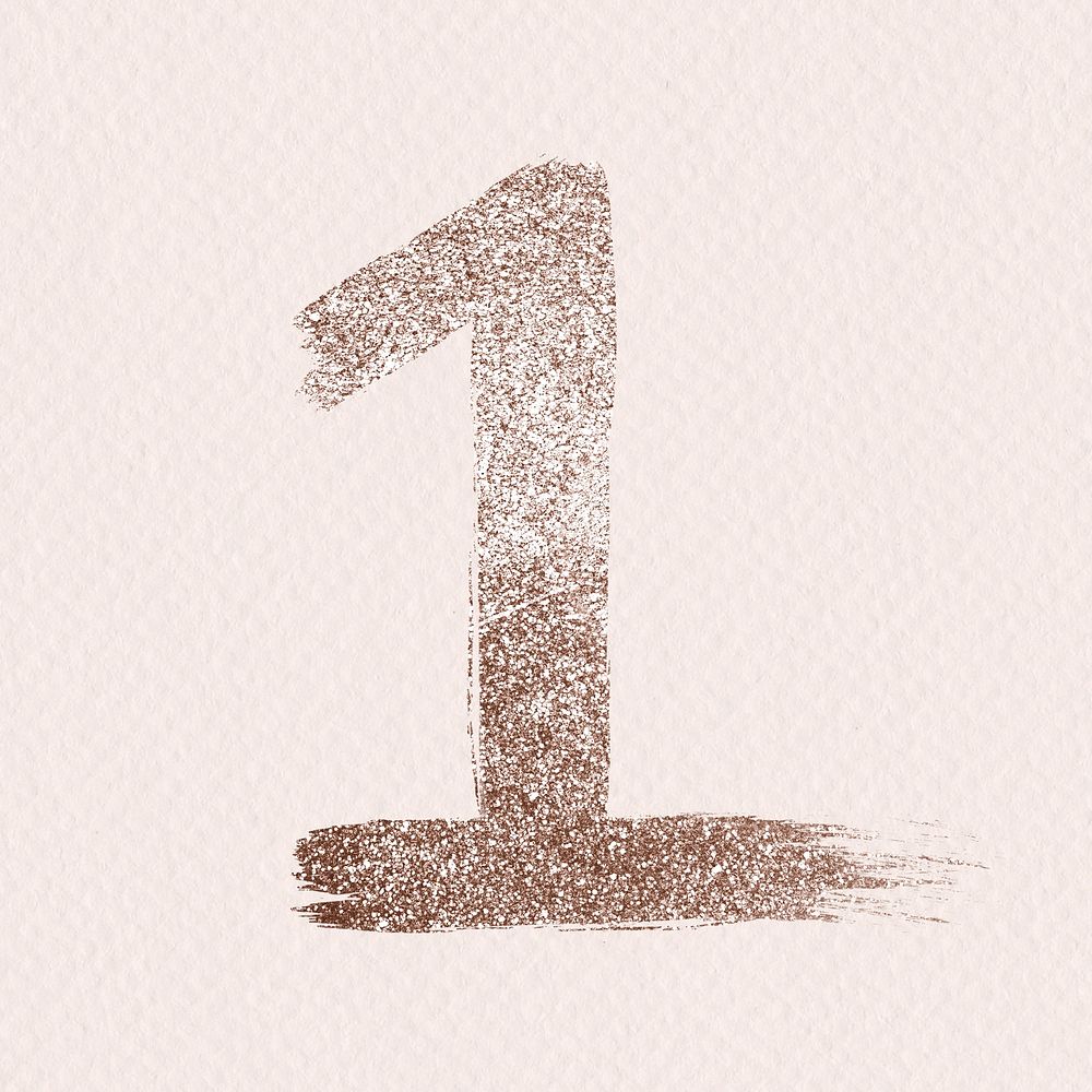 Rose gold 1 psd number | Premium PSD - rawpixel