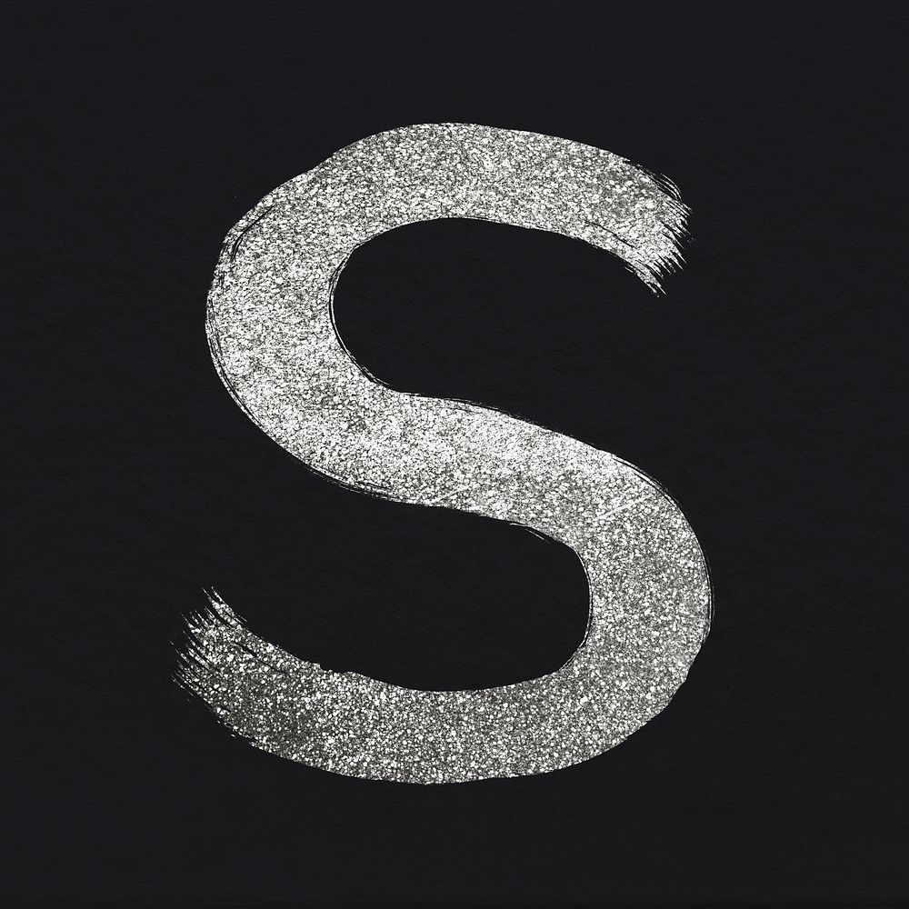 Silver glitter s letter psd | Premium PSD - rawpixel