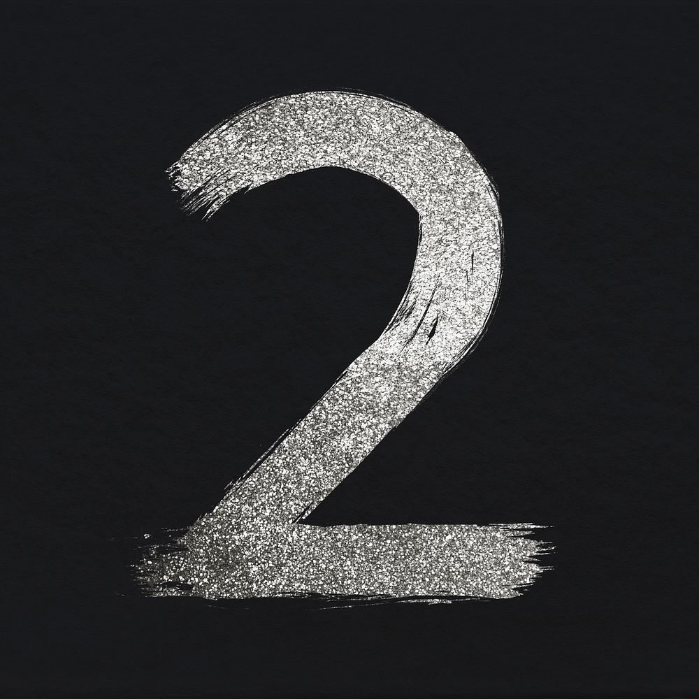 Silver glitter 2 number psd | Free PSD - rawpixel