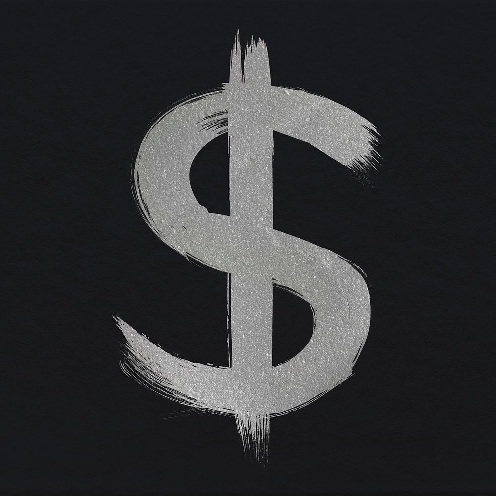 Silver dollar symbol psd brush | Premium PSD - rawpixel