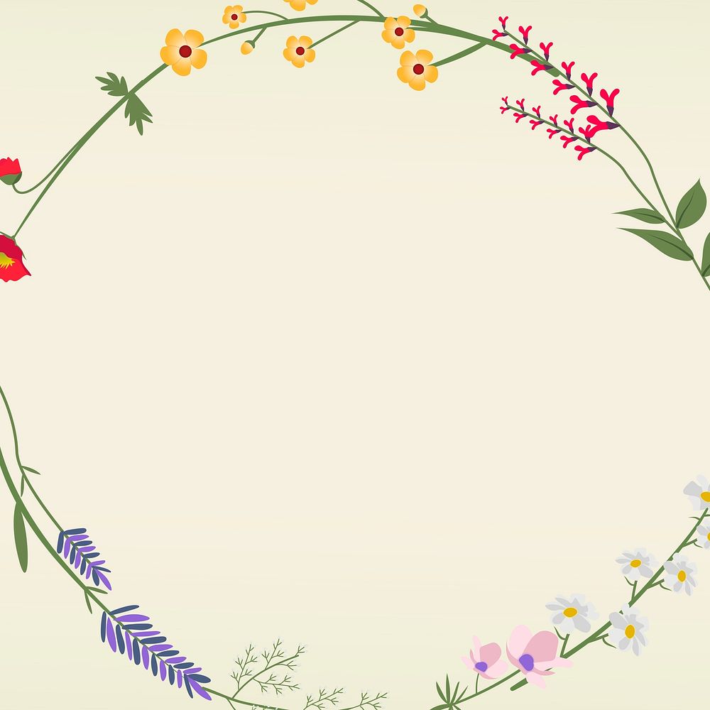 Wildflower frame vector decorated small | Free Vector - rawpixel