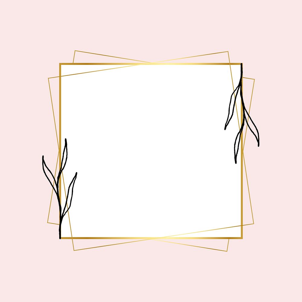 Gold square frame vector simple | Premium Vector - rawpixel