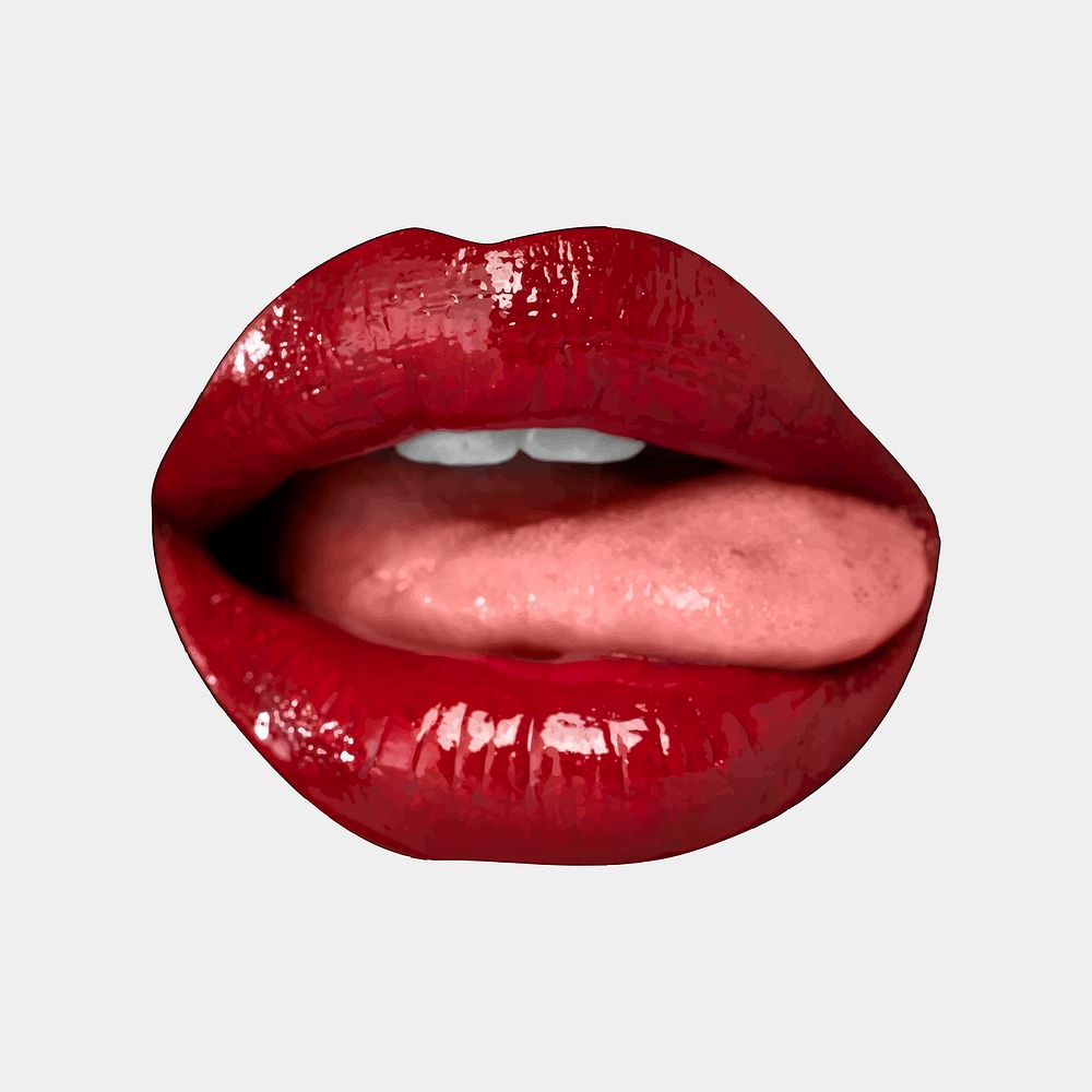 Red juicy licking lips vector | Premium Vector - rawpixel