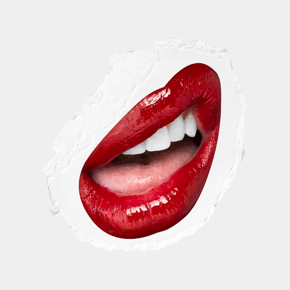 Woman’s sneering red lips vector | Premium Vector - rawpixel