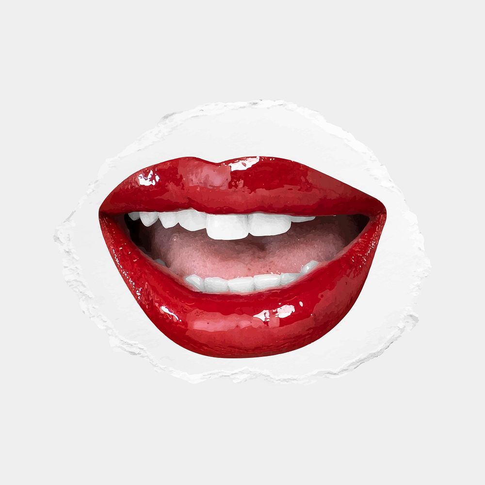 Kissable red lips vector sneering | Premium Vector - rawpixel