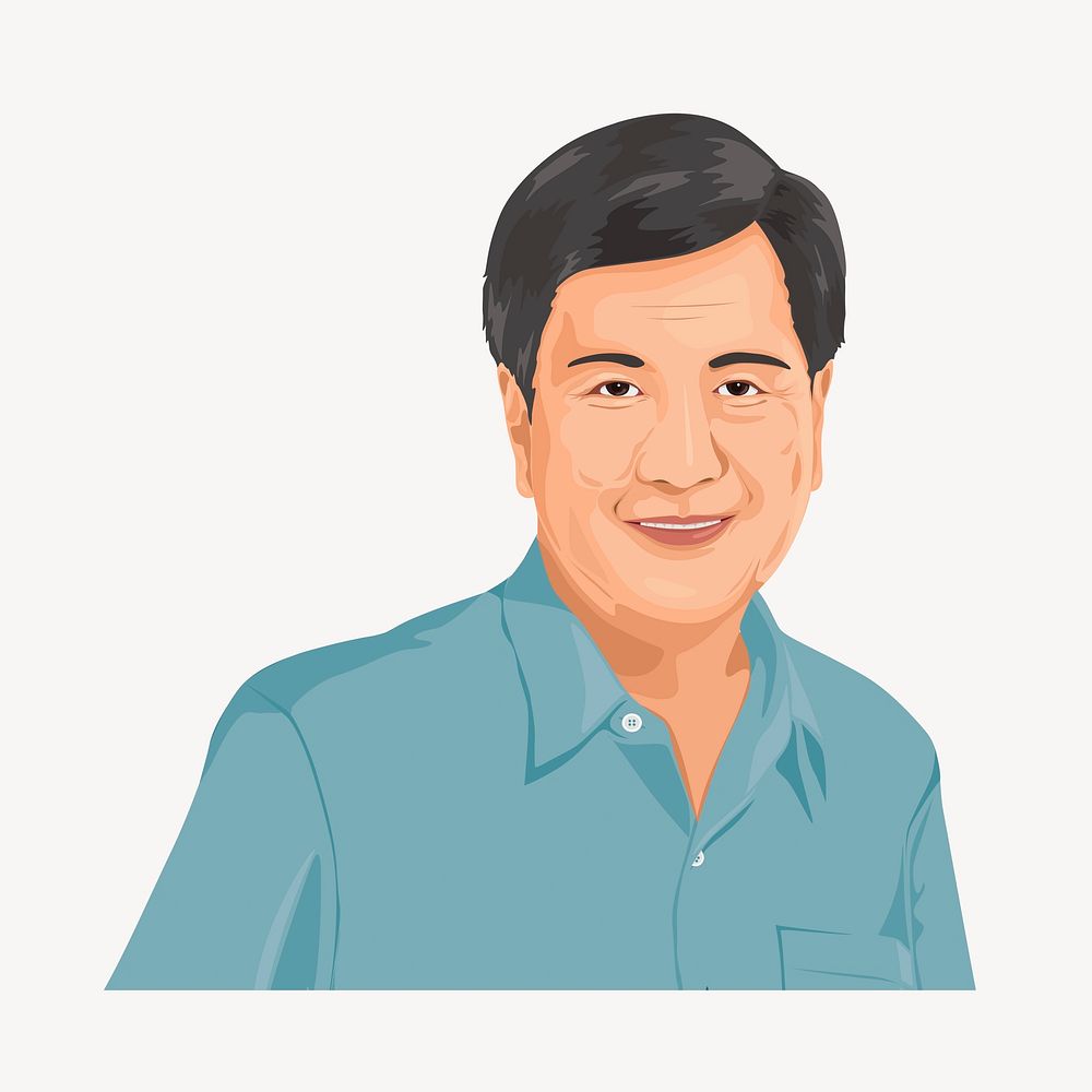 Senior Asian man sticker, smiling | Premium Vector - rawpixel