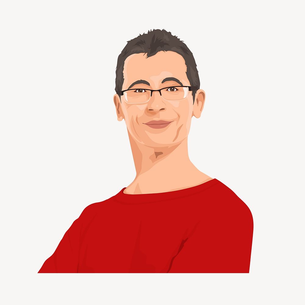 Smiling man sticker, character collage | Premium Vector - rawpixel