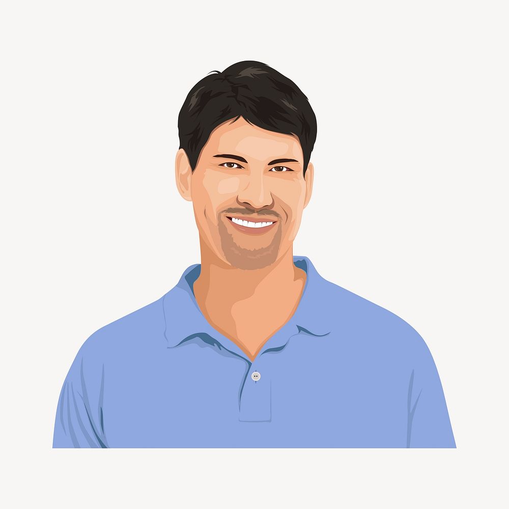 Smiling man, character illustration, isolated | Free Photo - rawpixel