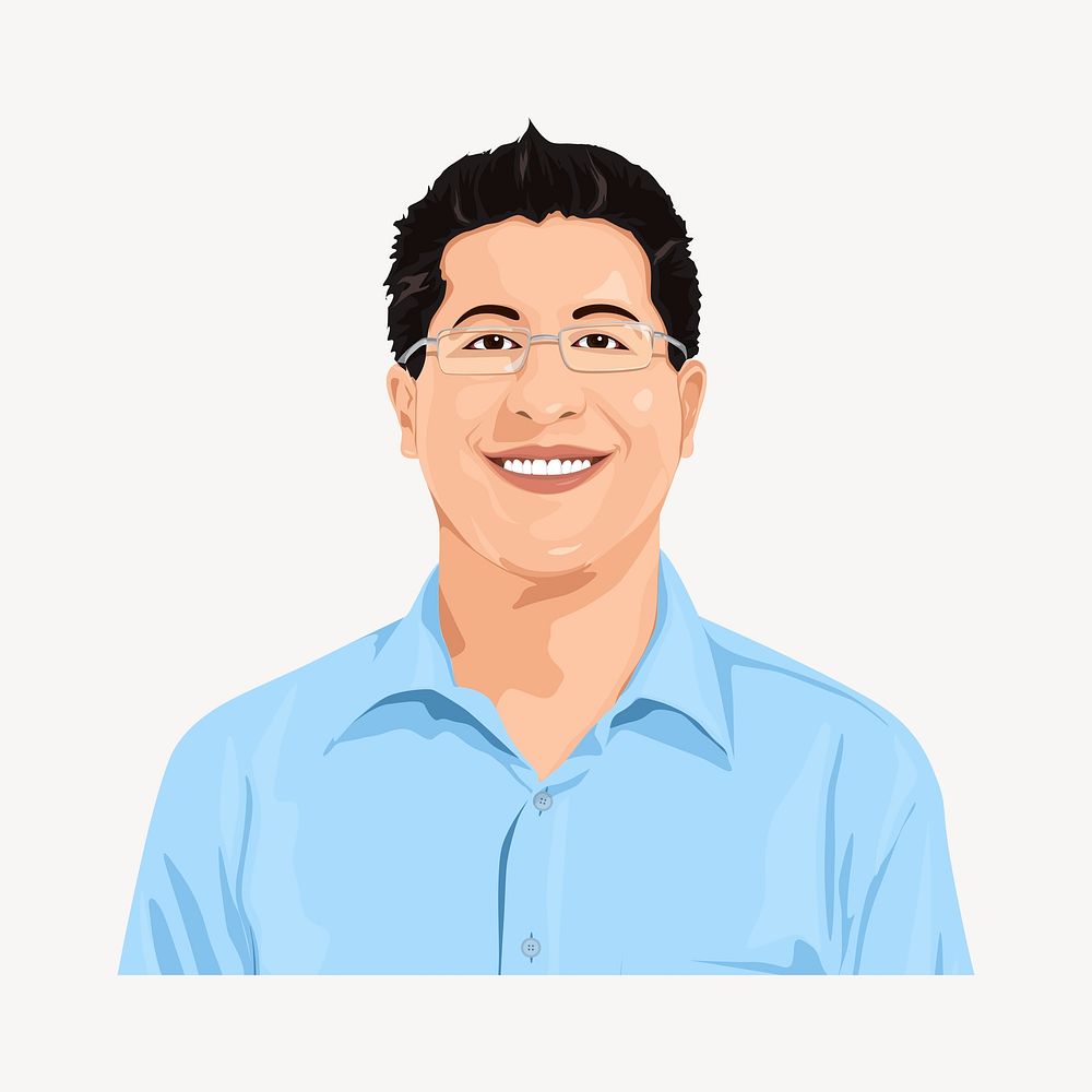 Smiling man, character sticker, collage | Free Vector - rawpixel