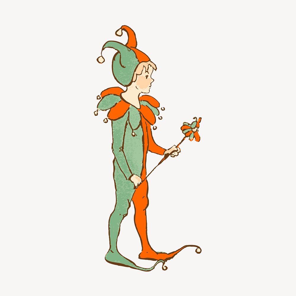 Jester child clipart, illustration psd. | Free PSD - rawpixel