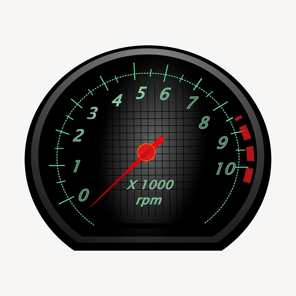 RPM gauge clipart, illustration psd. | Free PSD - rawpixel
