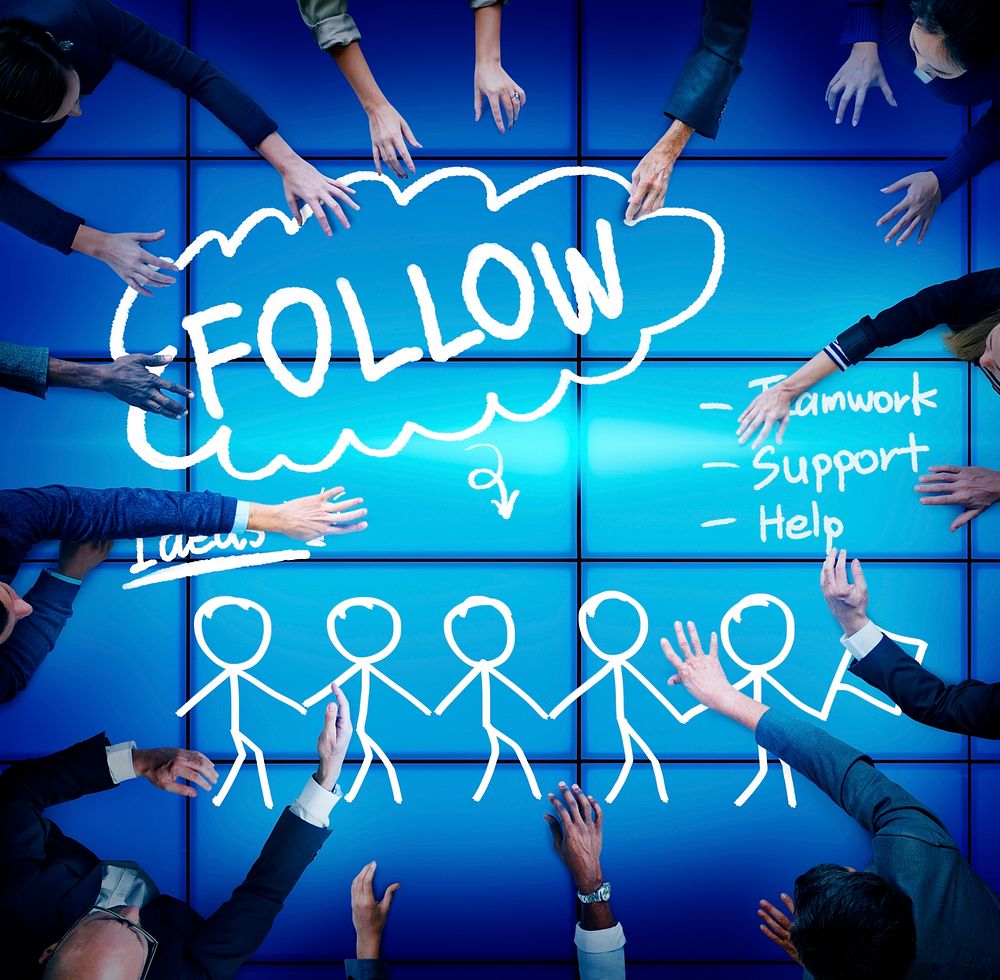 Follow Support Ideas Teamwork Social | Free Photo - rawpixel
