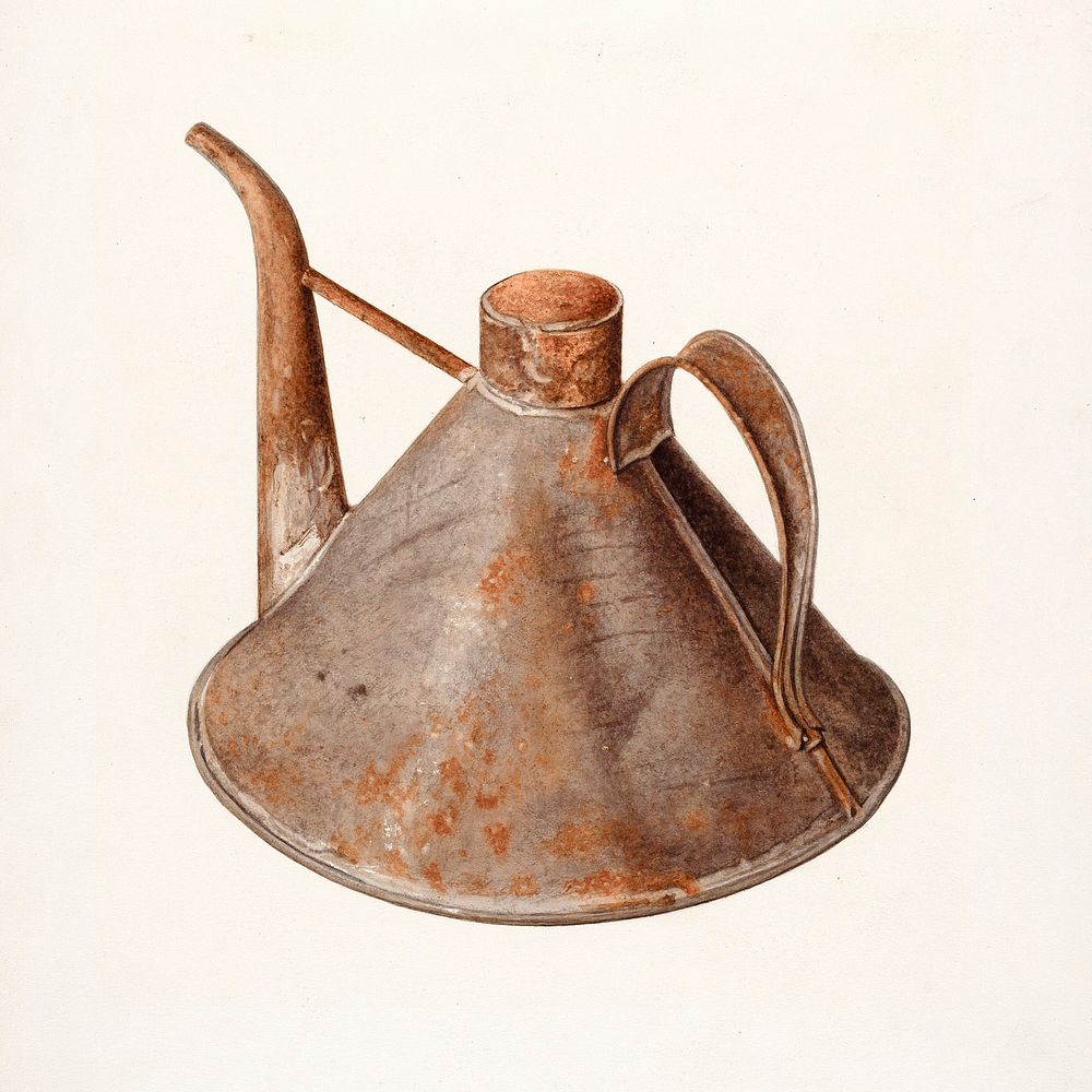 Spouted Oil Can (ca.1938) Lloyd | Free Photo Illustration - rawpixel