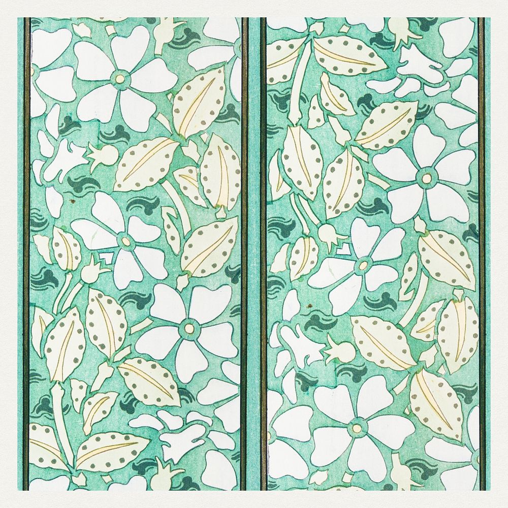 Art nouveau periwinkle flower pattern | Premium Photo - rawpixel