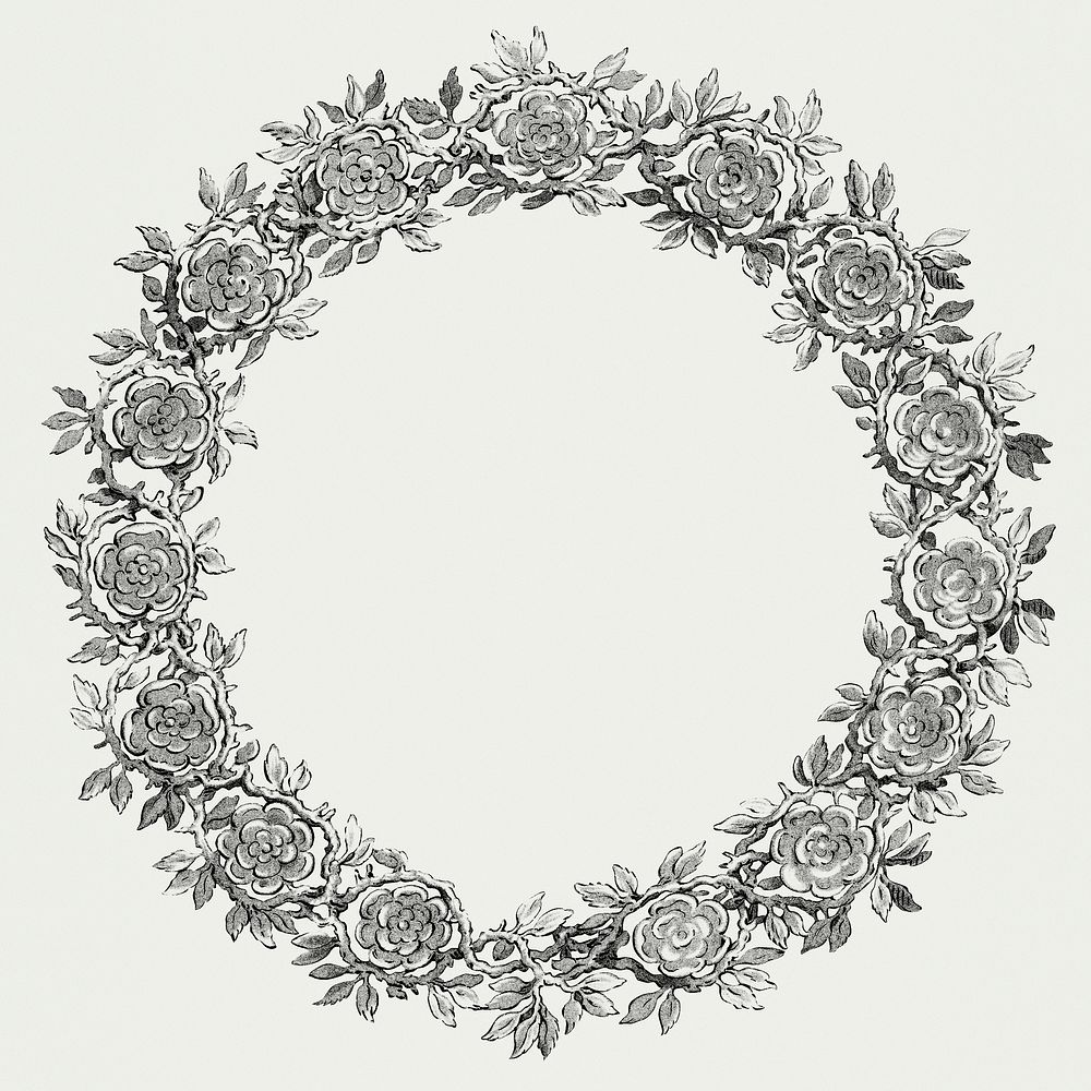 Hand drawn floral wreath illustration | Premium PSD - rawpixel