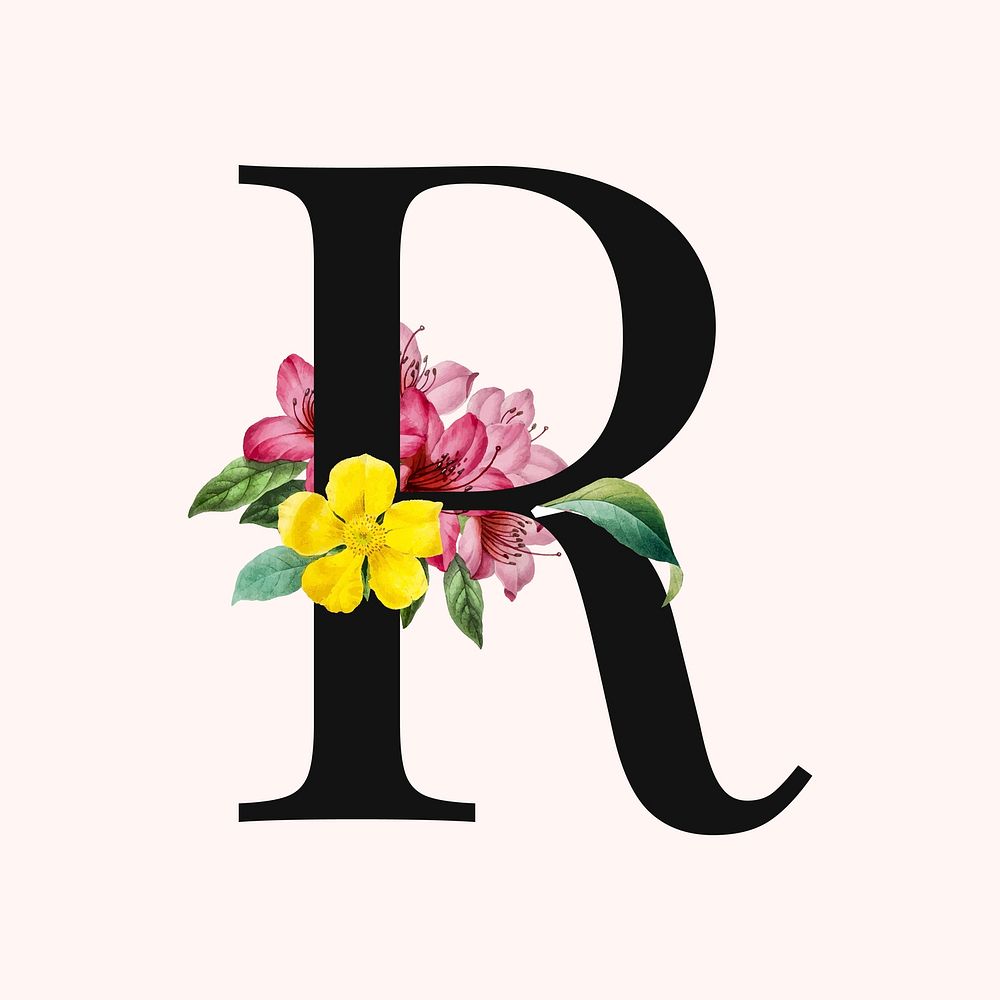 Flower decorated capital letter R | Premium Vector - rawpixel
