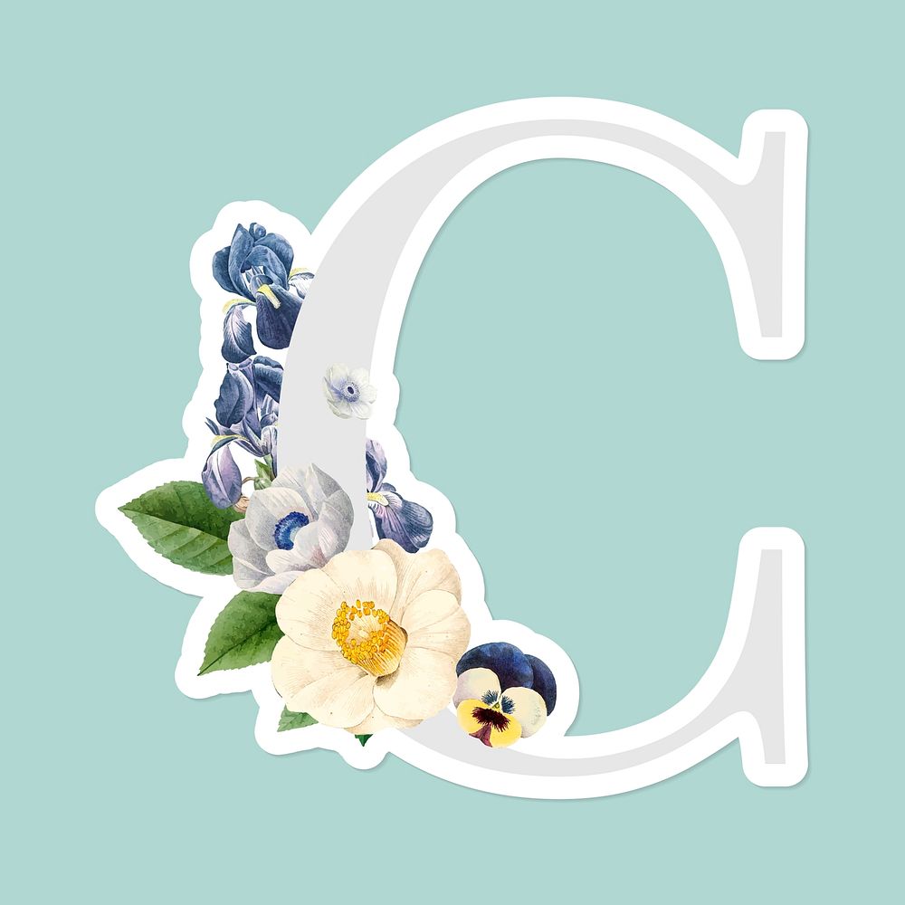 Flower decorated capital letter C | Premium Vector - rawpixel