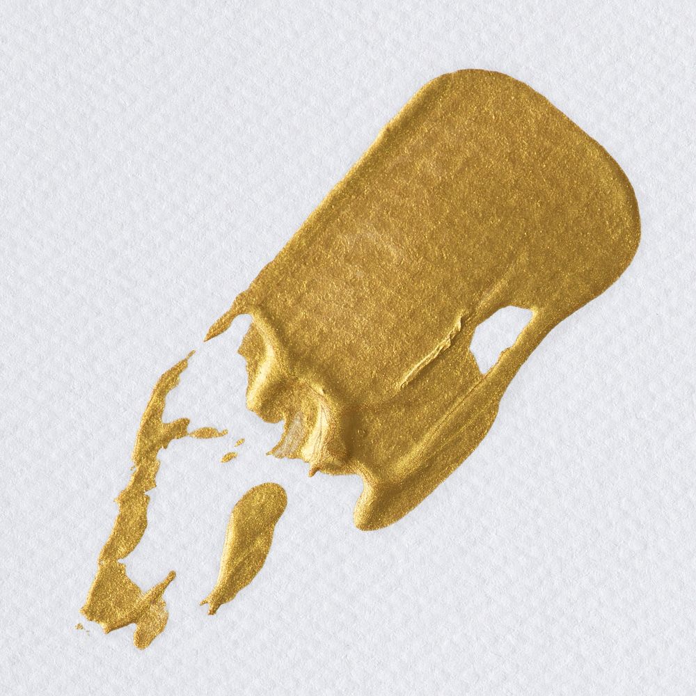 Metallic yellow paint stroke illustration | Premium PSD - rawpixel