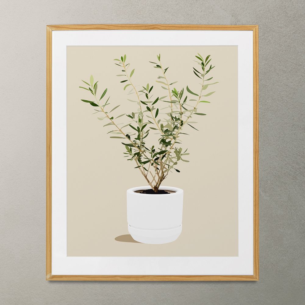 Olive tree illustration wooden frame | Free Photo - rawpixel