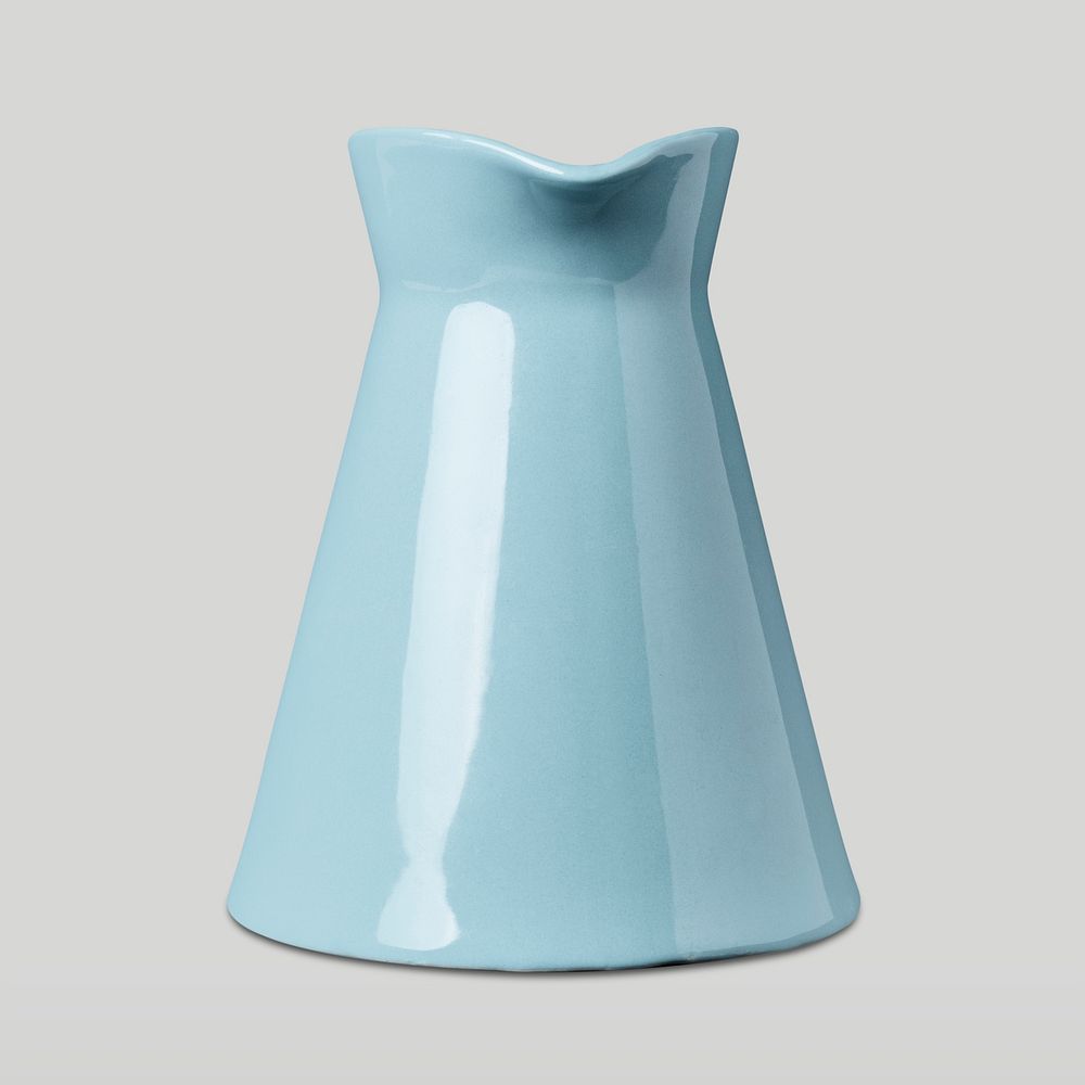 Blue ceramic pitcher gray background | Premium PSD - rawpixel