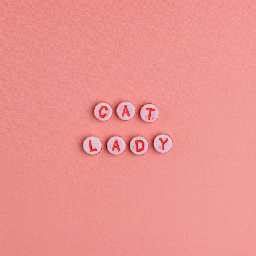 Cat lady typography beads alphabets | Free Photo - rawpixel