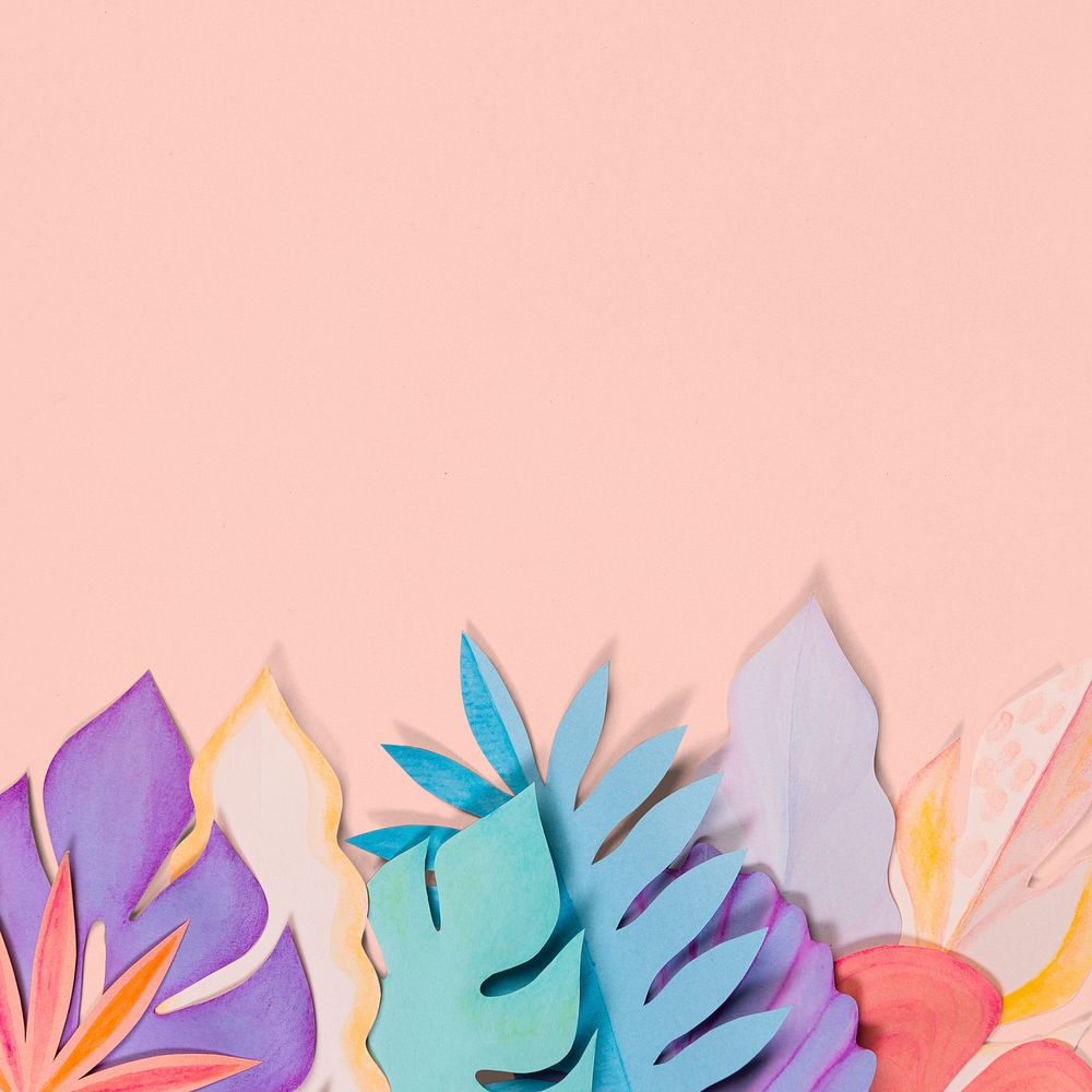 Paper craft leaf border psd | Free PSD - rawpixel