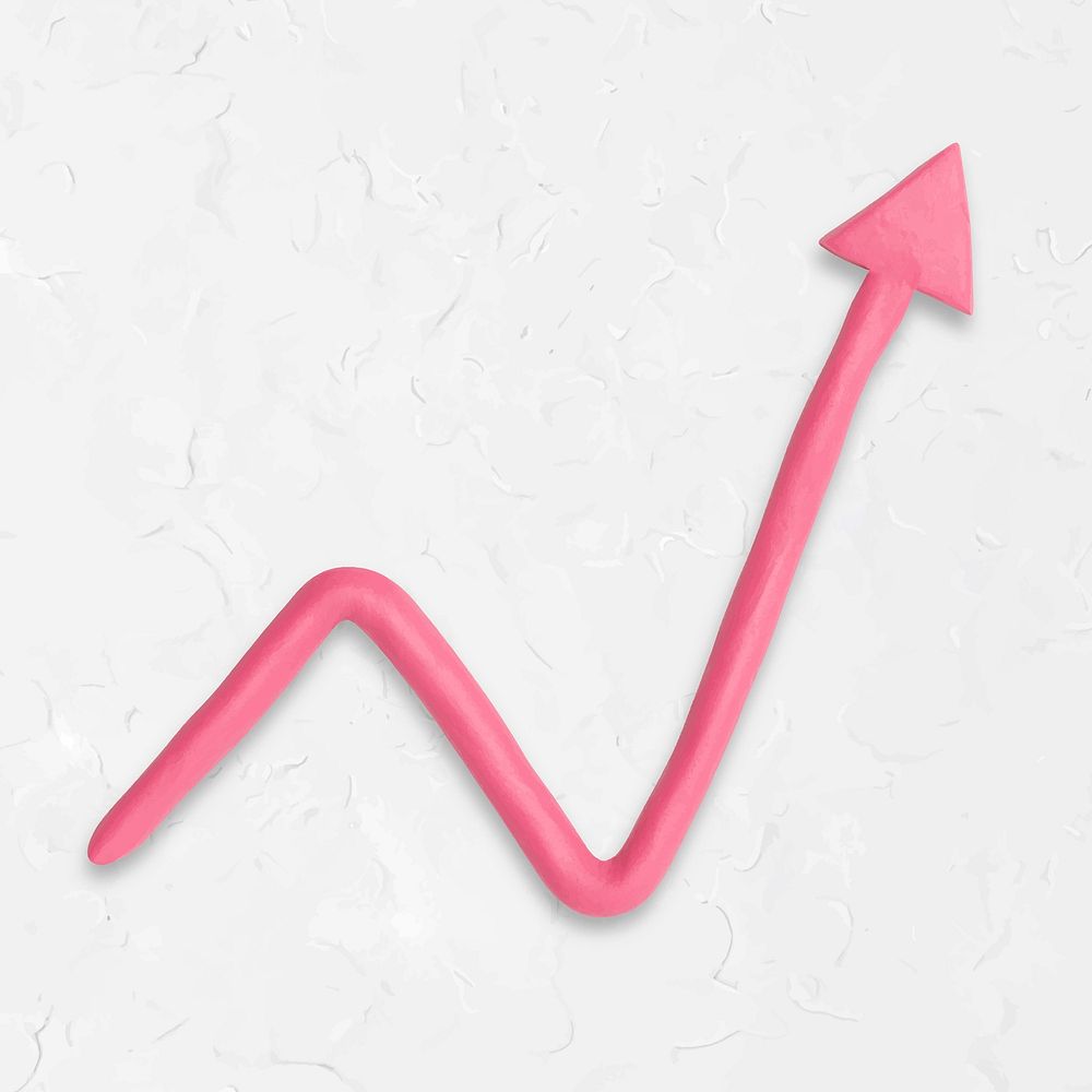 Pink arrow clay texture vector | Premium Vector - rawpixel