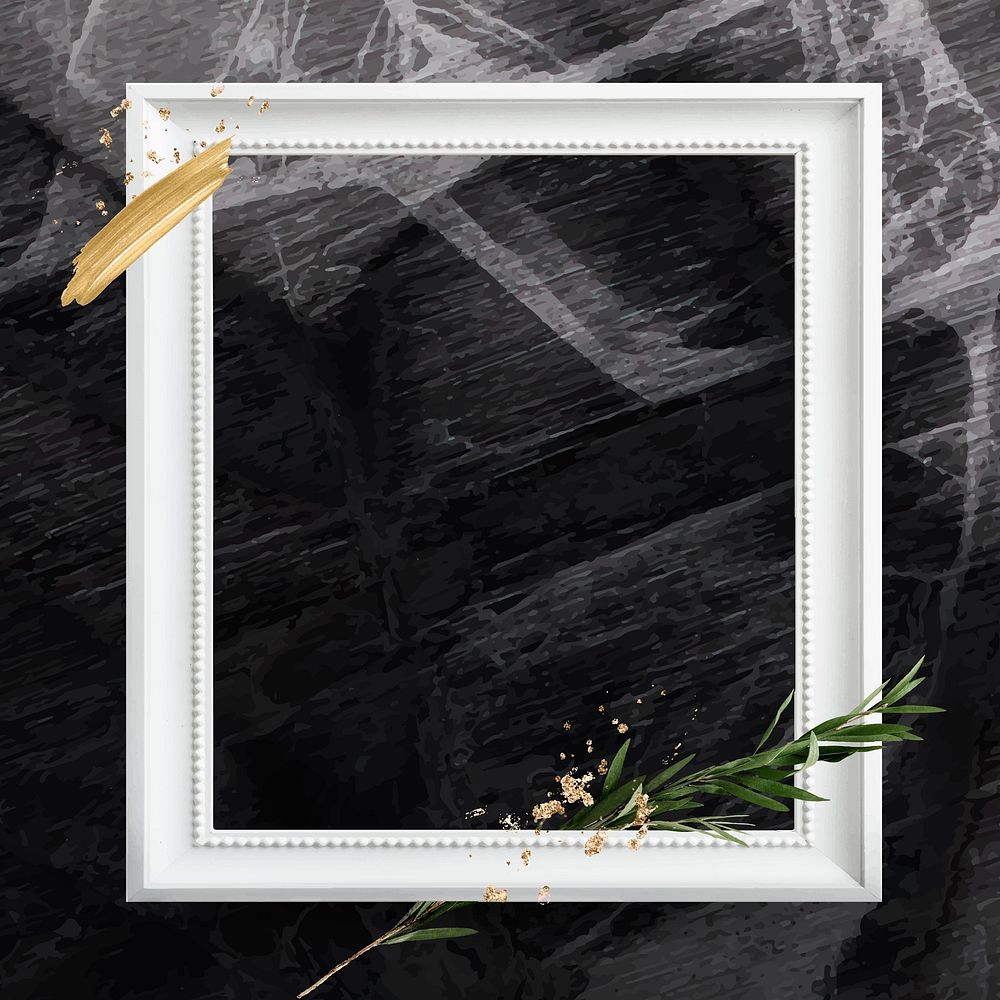 Square white wooden frame eucalyptus | Premium Vector - rawpixel