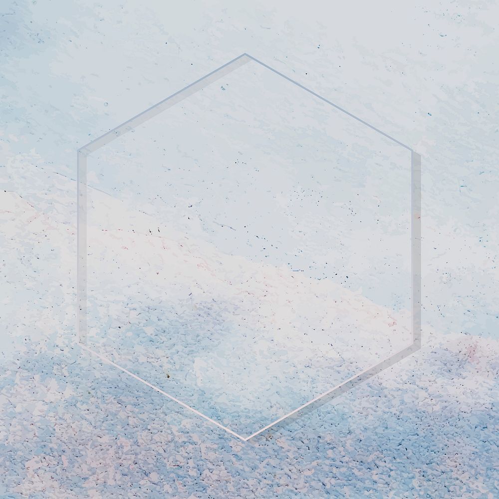 Hexagon frame light blue paint | Premium Vector - rawpixel