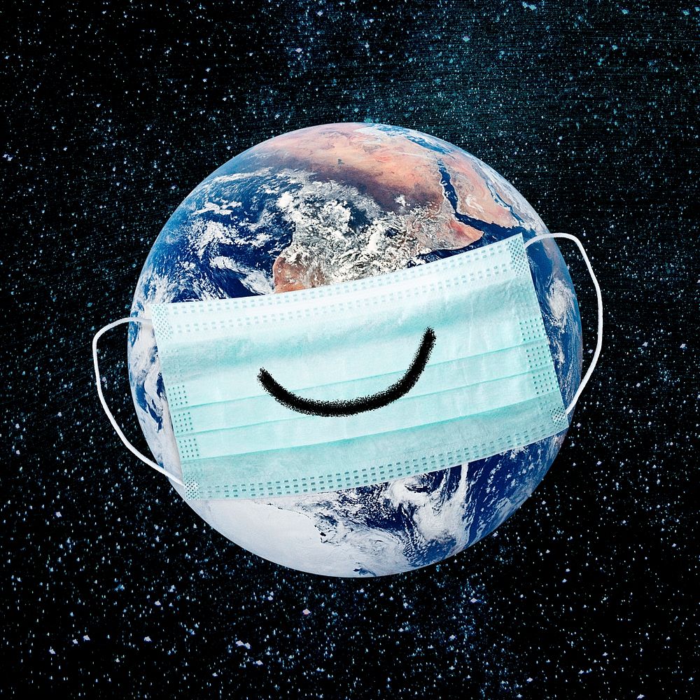 Planet earth wearing face mask | Premium PSD - rawpixel