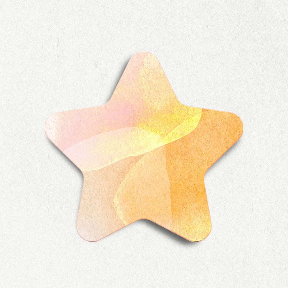 Yellow watercolor textured star shape | Premium PSD - rawpixel
