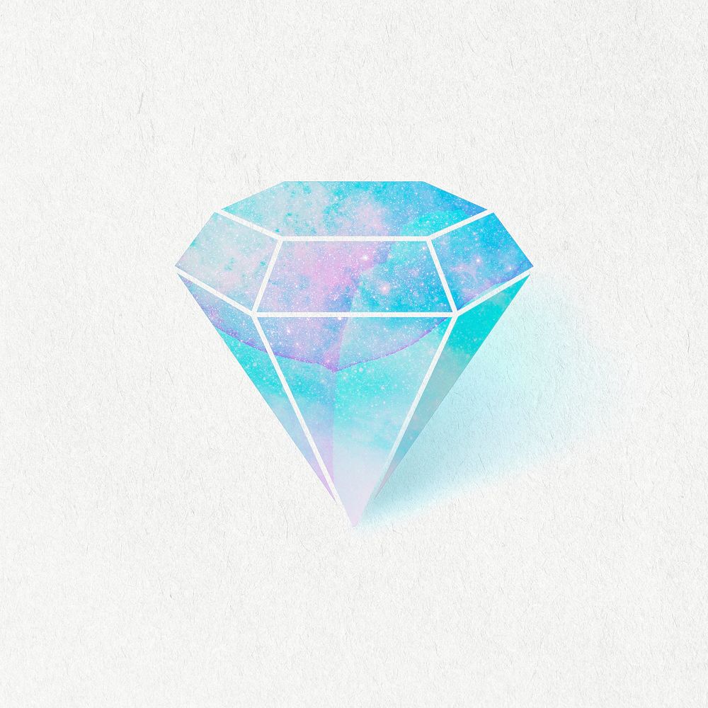 Cerulean blue crystal diamond shaped | Premium PSD - rawpixel