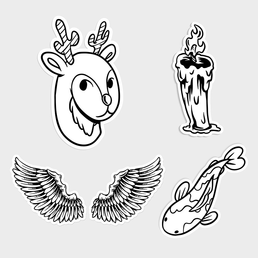 Cool black and white sticker | Premium Vector - rawpixel