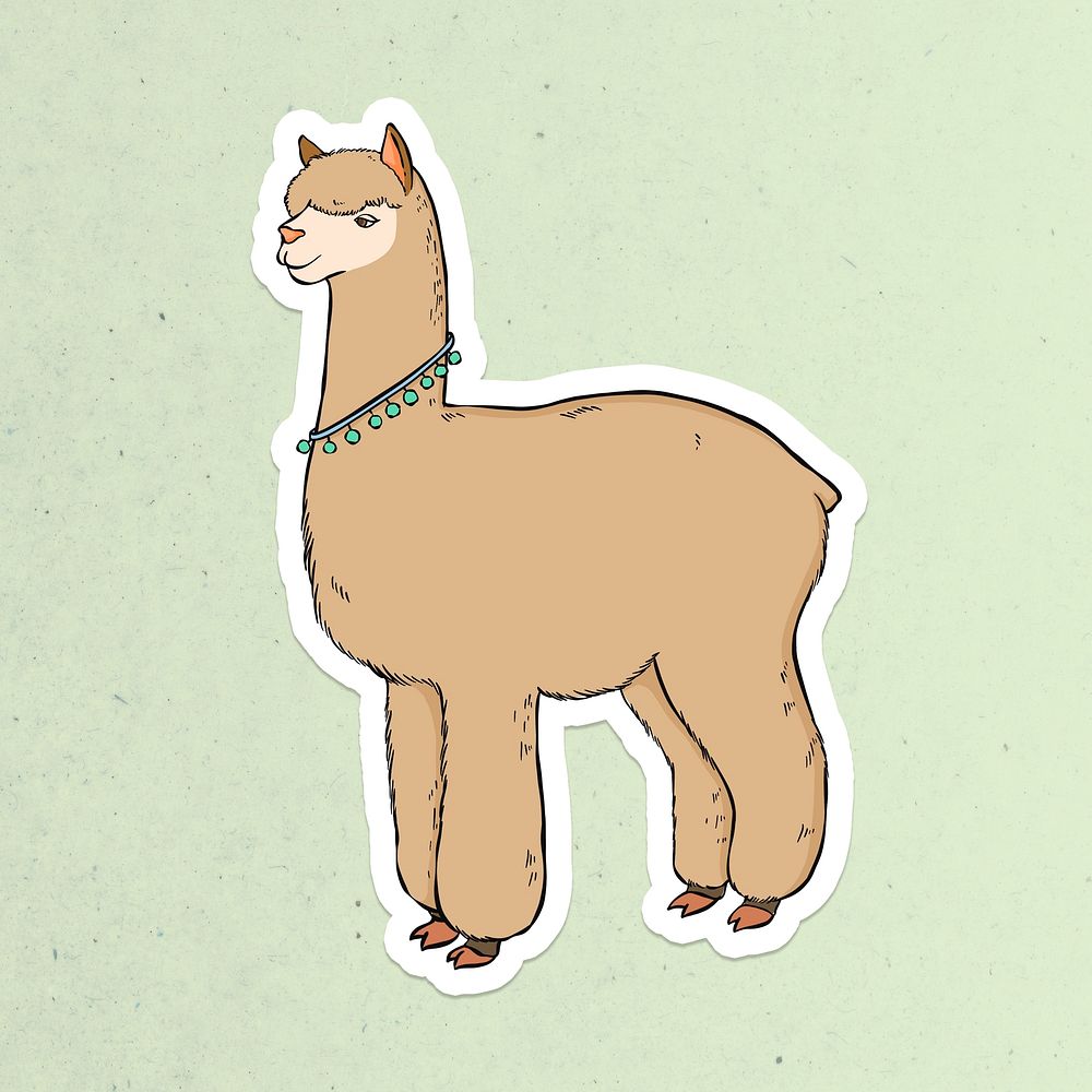 Psd cartoon sticker lama hand | Premium PSD - rawpixel