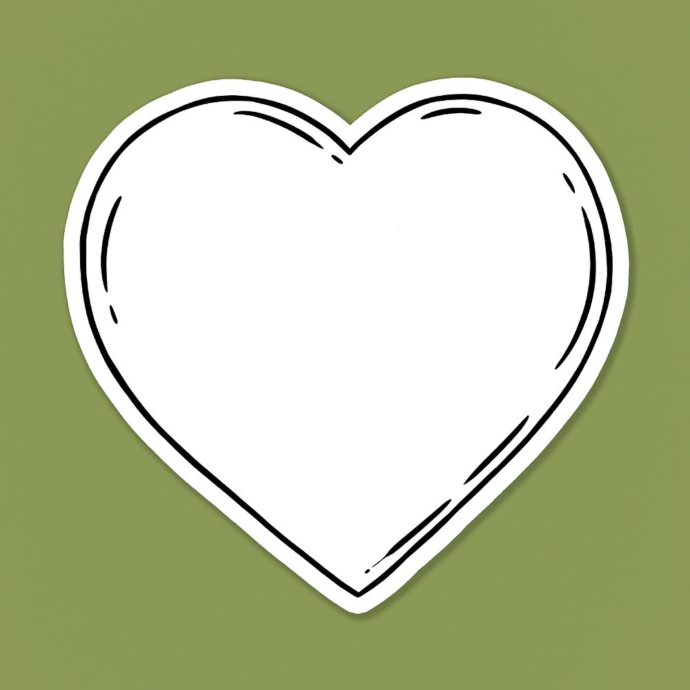 White heart sticker white border | Premium PSD - rawpixel