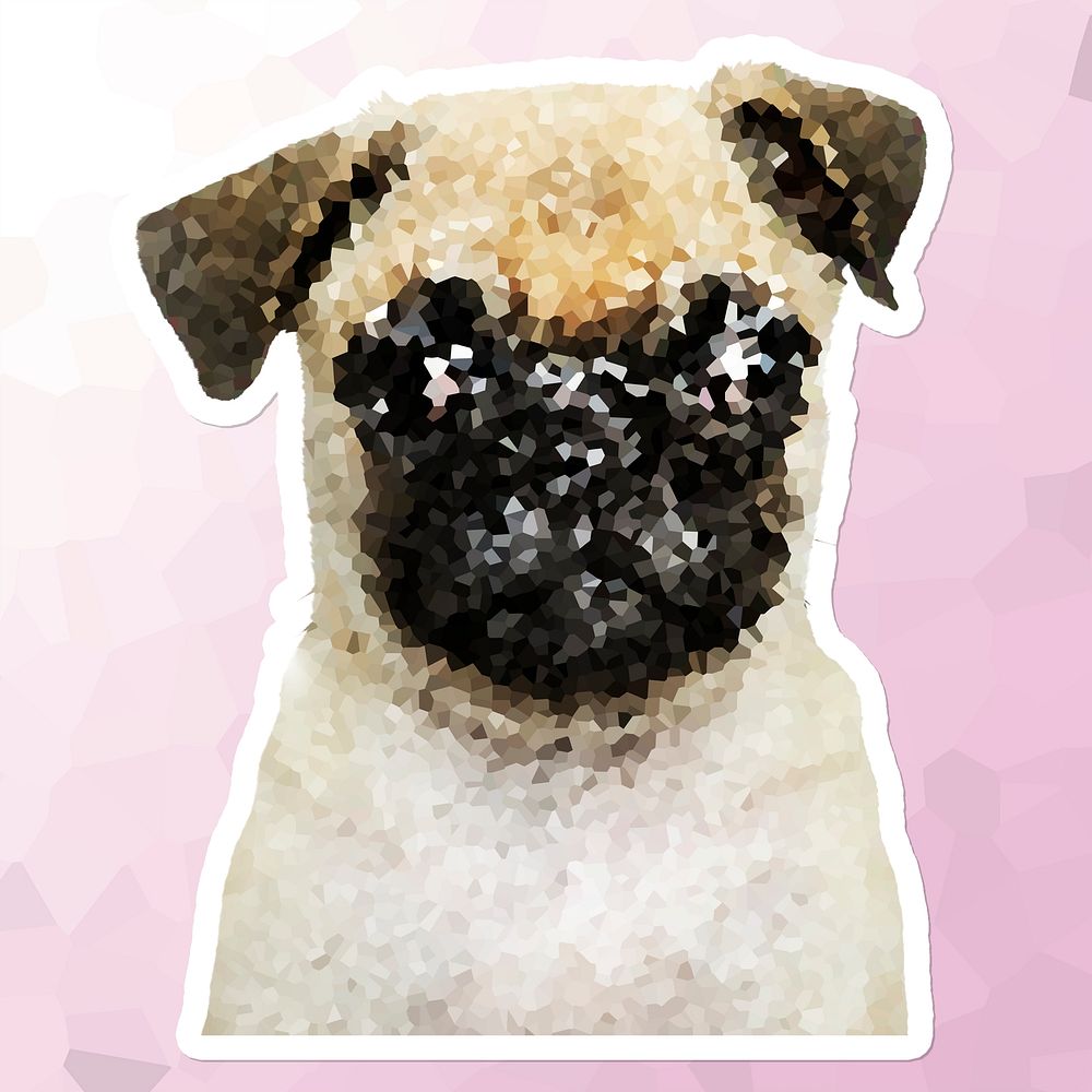 Crystallized style pug dog illustration | Premium PSD - rawpixel