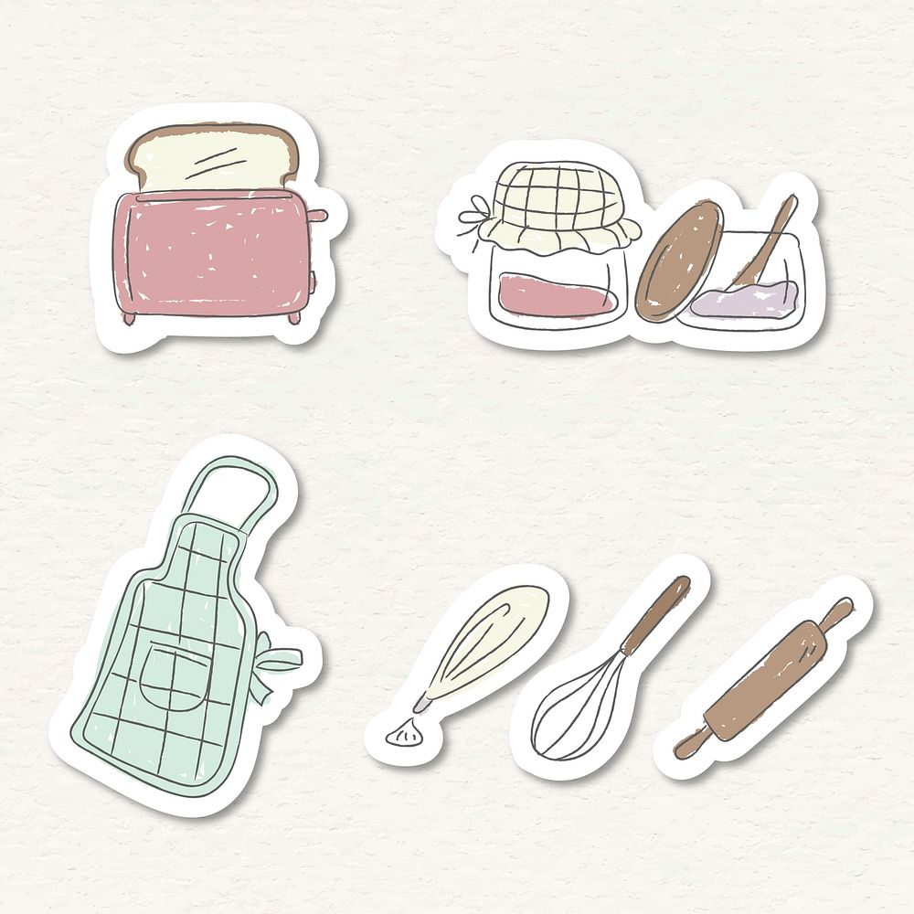 Cute kitchen utensil doodle sticker | Premium Vector - rawpixel
