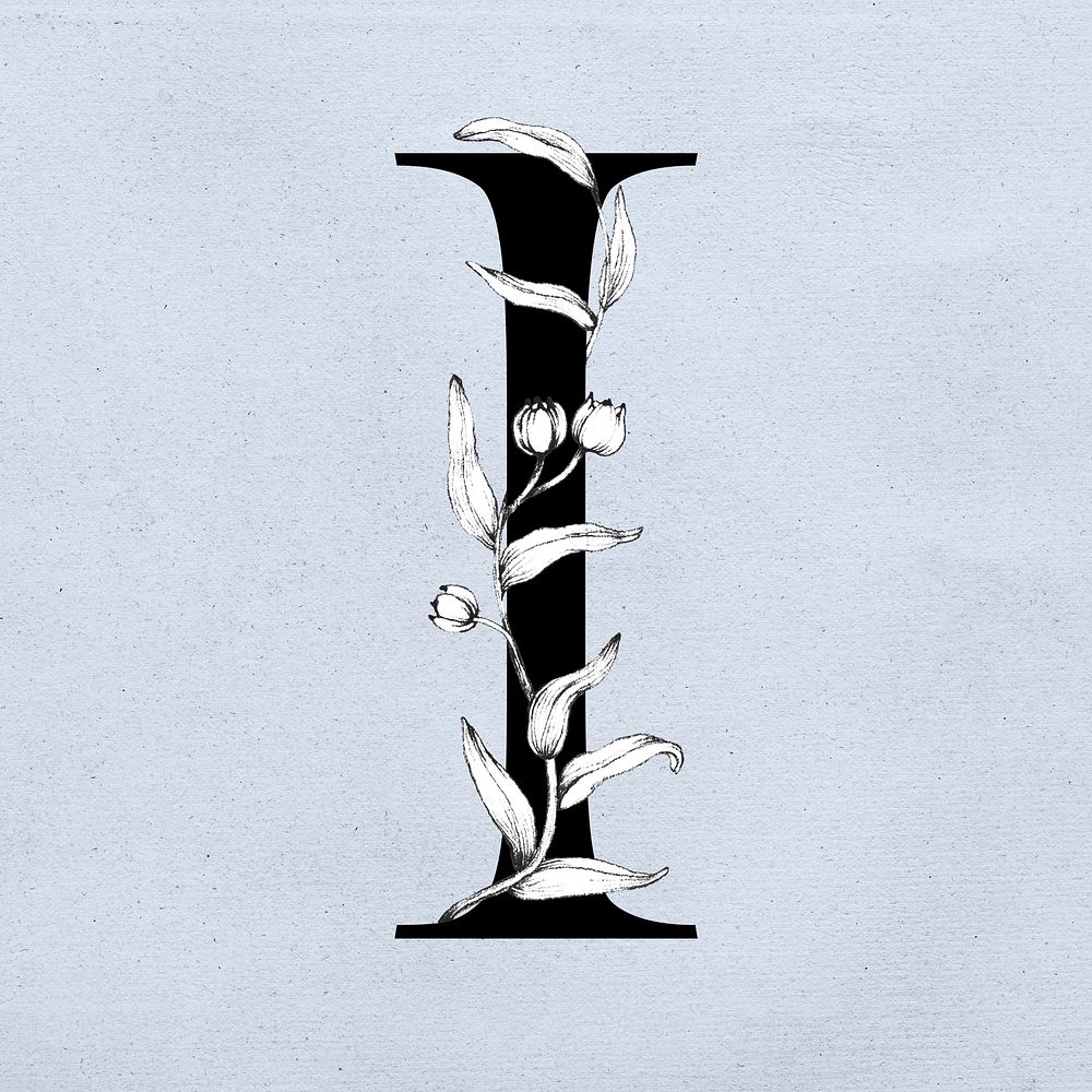 Font i vintage letter floral | Premium Photo - rawpixel
