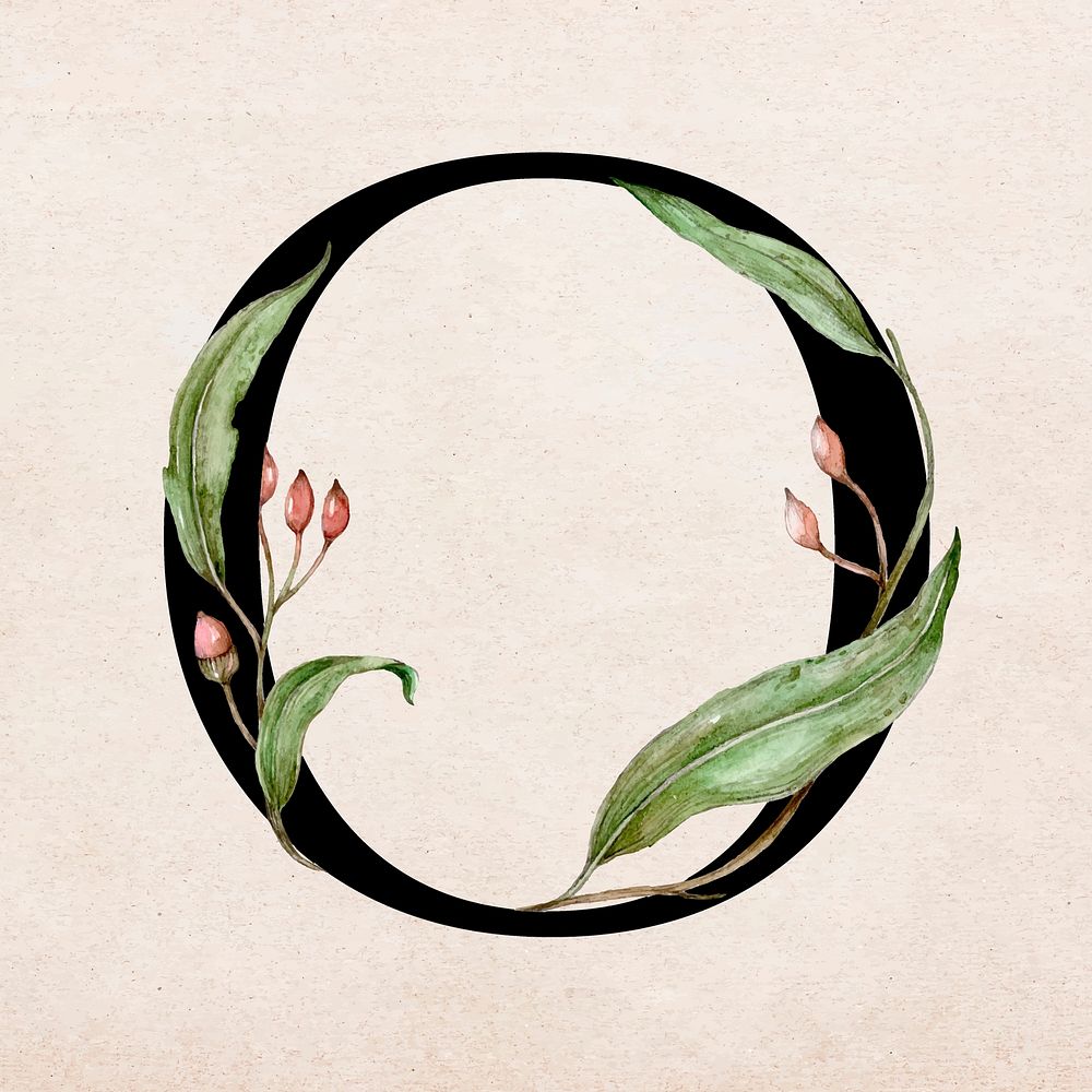 Floral o letter font vector | Premium Vector - rawpixel