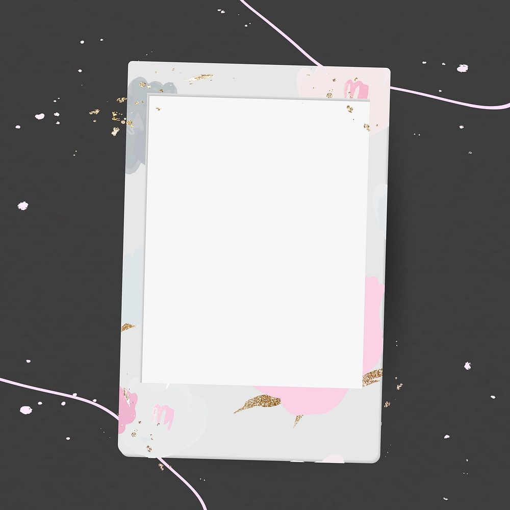 Flower decorated instant camera frame | Free Photo - rawpixel