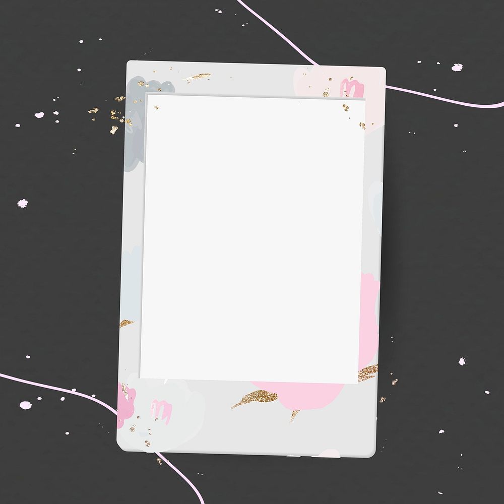 Psd flower decorated instant camera | Premium PSD - rawpixel