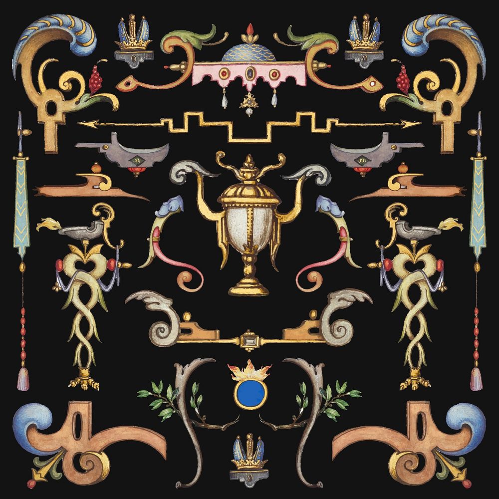 Victorian ornamental objects vector hand | Premium Vector - rawpixel