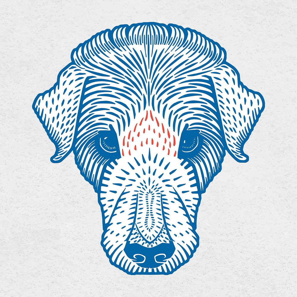 Blue dog vector vintage painting | Premium Vector - rawpixel