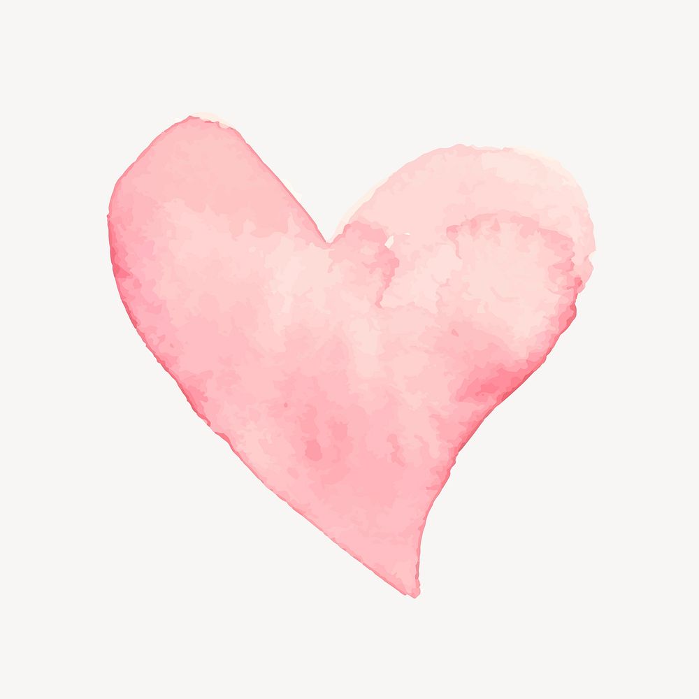Pink watercolor heart, cute collage | Premium Vector - rawpixel